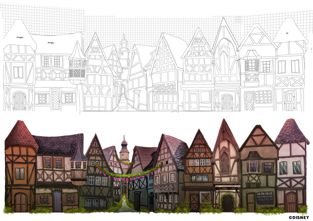 Tangled Musical Buildings (Coloring/Rendering) | The Art of Caitlin ...